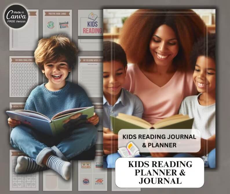 Kids Reading Planner, Journal & eBook | With Resell License | Complete ...